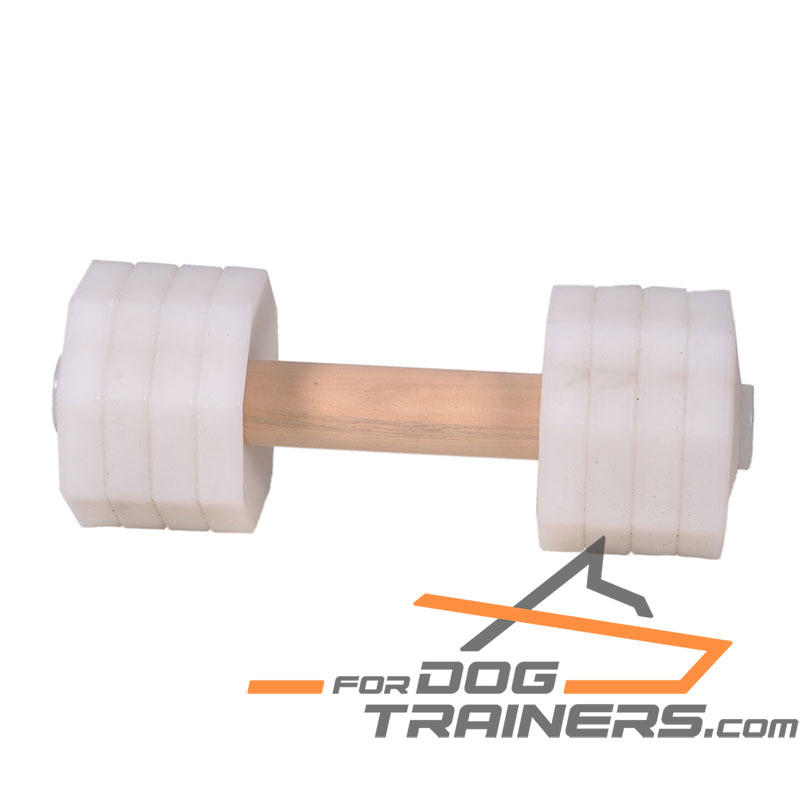 'Route to Success' White Training Dog Dumbbell of Wood and Plastic 2000 ...