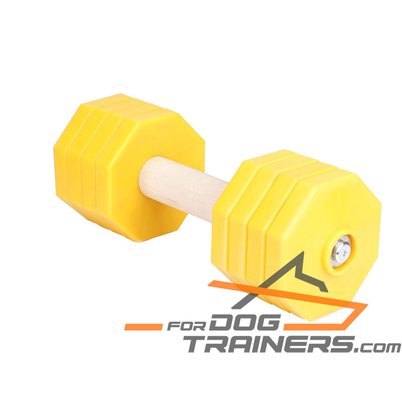 'Freedom and Adventures' Wooden Dog Training Dumbbell with Plastic ...